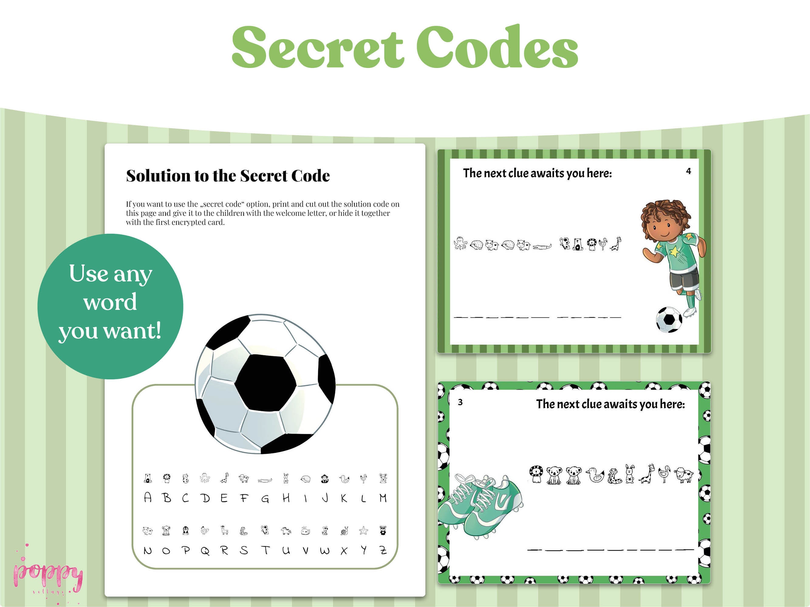Soccer Treasure Hunt - Personalizable Football Themed Scavenger Hunt ...