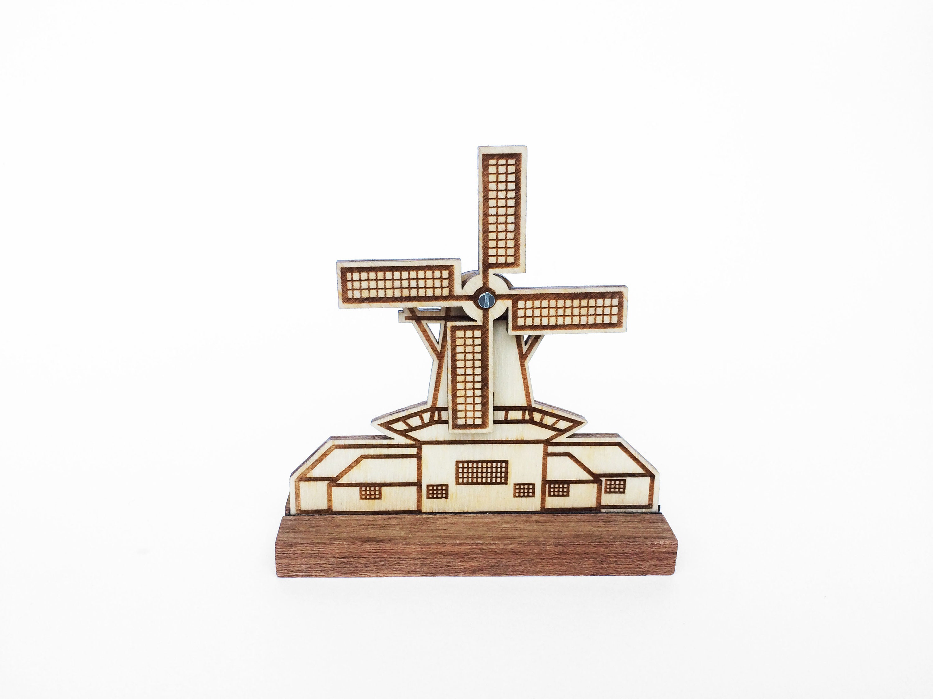 Dutch Wooden Windmill With Rotating Blades, Lasercut Miniature. - Etsy