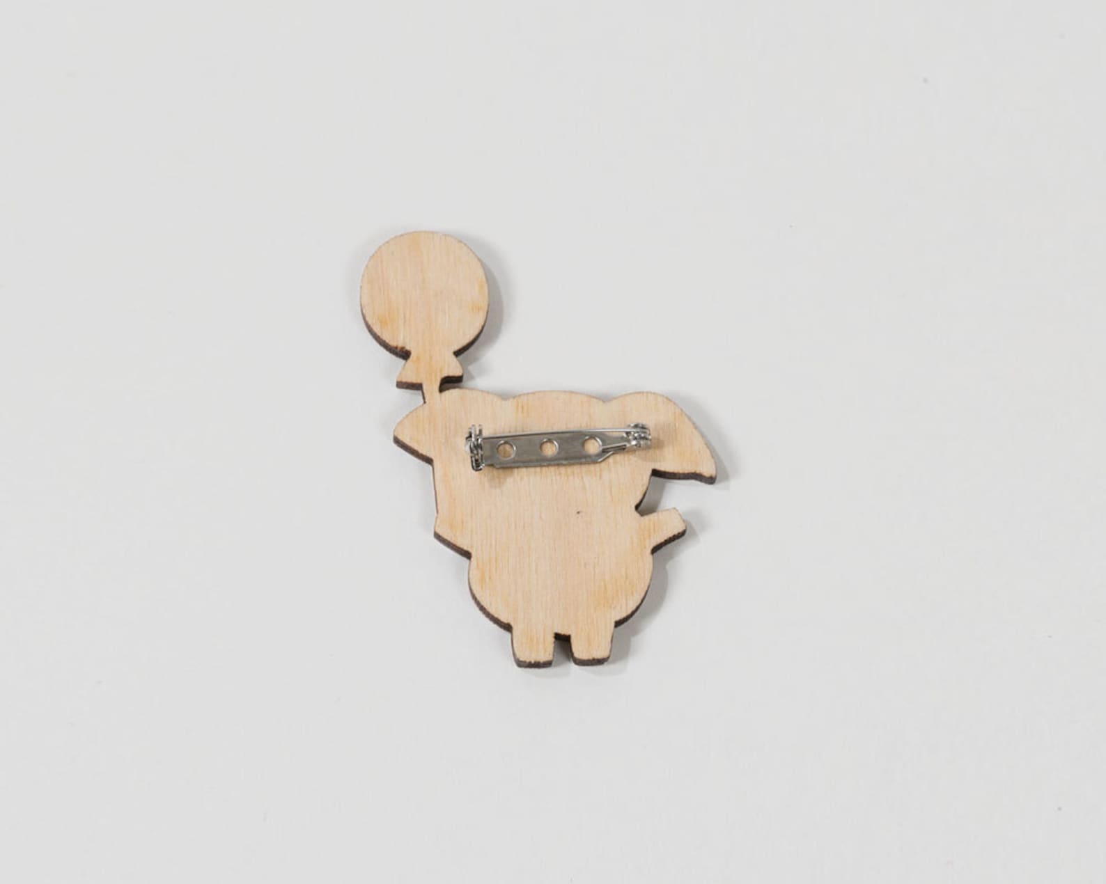 Wooden Fun Brooch: Pig With a Red Balloon, Girls Jewelry - Etsy