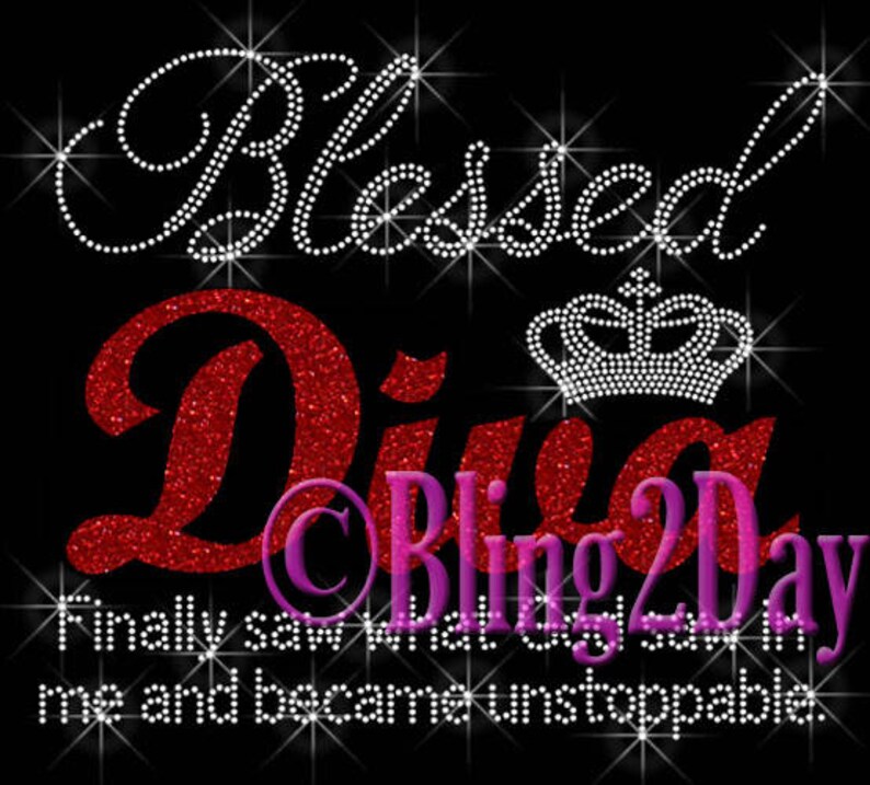 Blessed DIVA Custom Glitter Vinyl Iron on Vinyl/rhinestone - Etsy