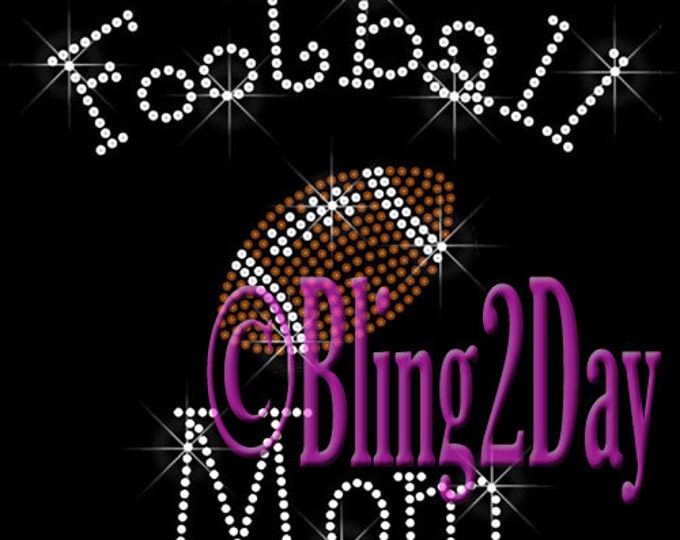 Football Series - C - Iron on Football Rhinestone Transfer Bling Hot ...