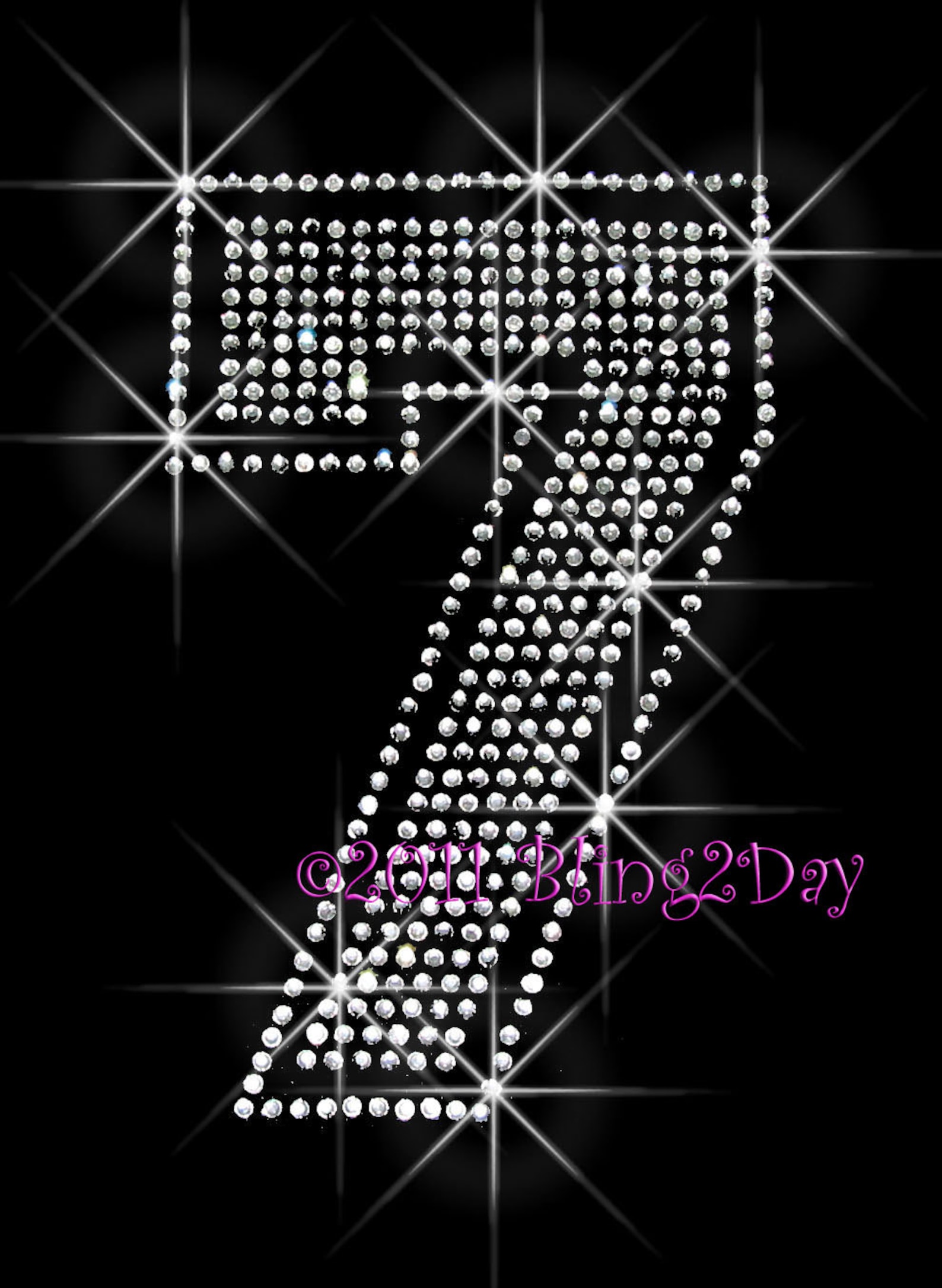 Large Jersey Number - Pick Any Number From 0-9 - Iron on Rhinestone ...