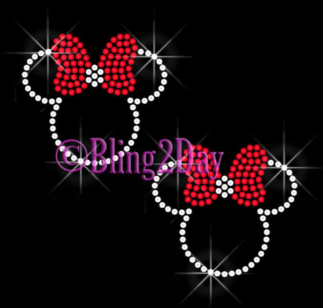 Lot of 2 - Mini Minnie With Custom Select Colored Bow Selection - Iron ...