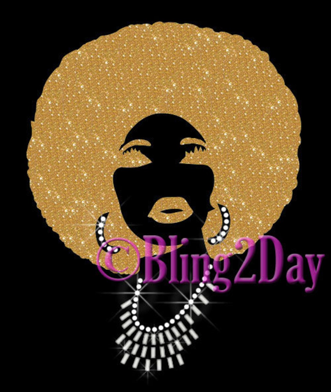 Afro Lady Custom Select Vinyl Hair Color Silver Necklace - Etsy