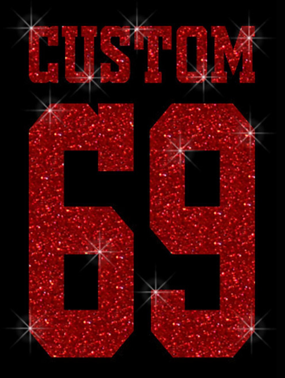 Large Name and Number - Custom Glitter Vinyl - Iron on Vinyl/rhinestone ...