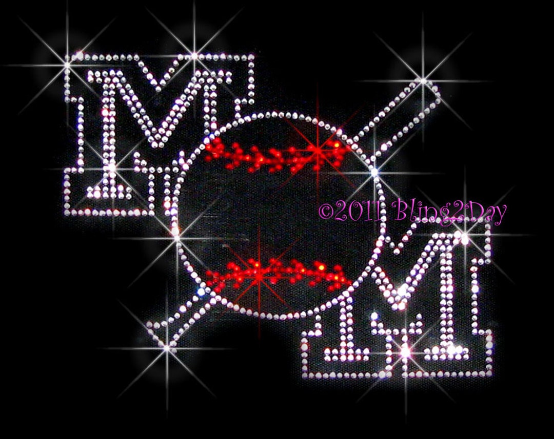 Mom Baseball Bat Iron on Rhinestone Transfer Bling Hot Fix - Etsy