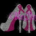 High Heel Pink Bottom - Pink Ribbon Breast Cancer - Iron on Rhinestone ...