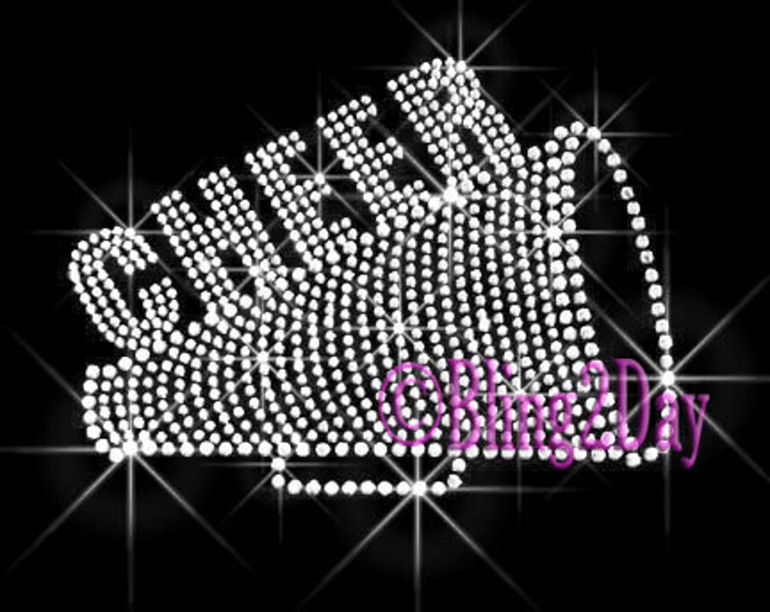 Cheer Megaphone - CLEAR - Iron on Rhinestone Transfer Bling Hot Fix ...