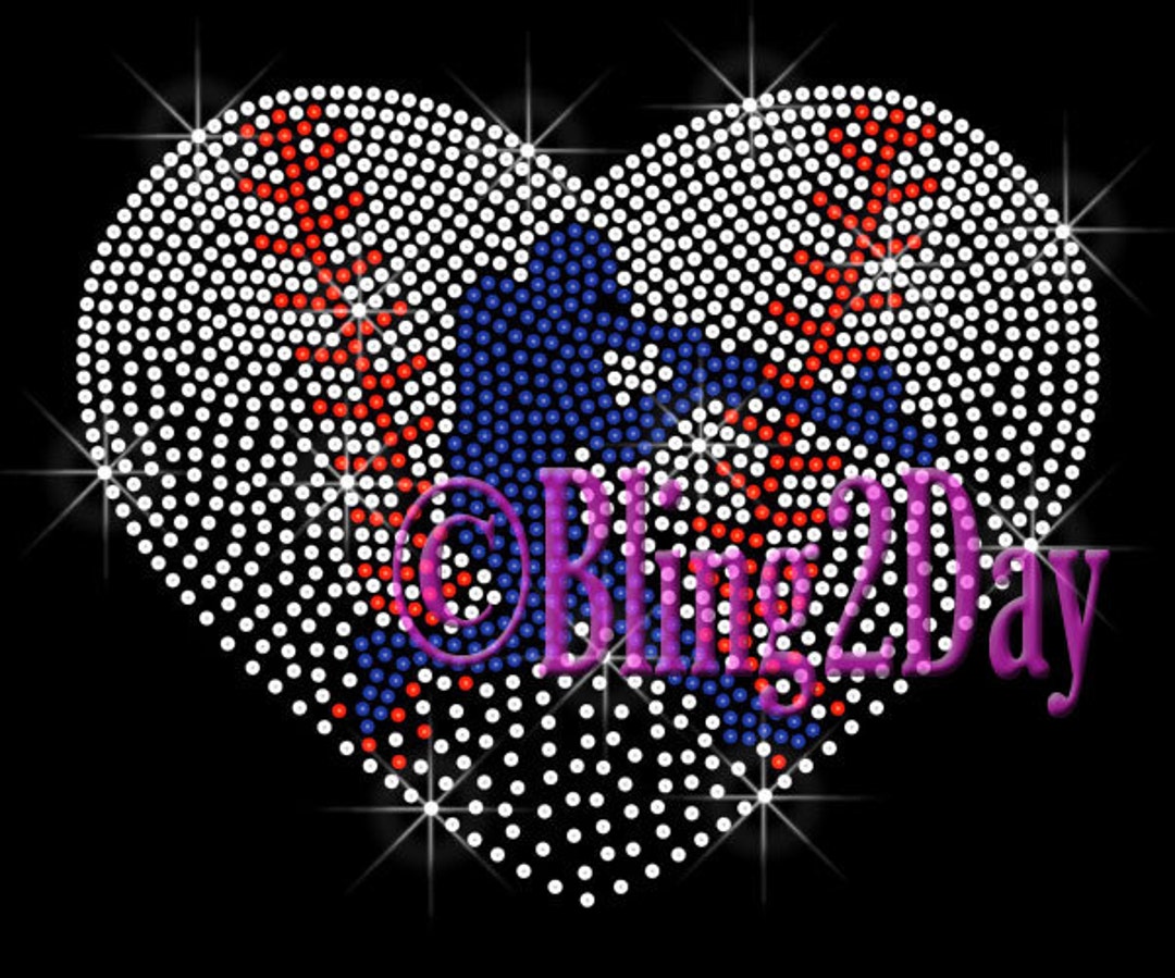 Heart - Baseball Boy With Bat and Ball - Iron on Rhinestone Transfer ...