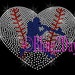 Heart - Baseball Boy With Bat and Ball - Iron on Rhinestone Transfer ...