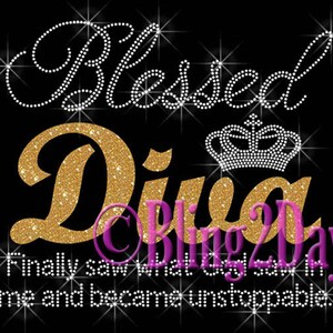 Blessed DIVA Custom Glitter Vinyl Iron on Vinyl/rhinestone - Etsy