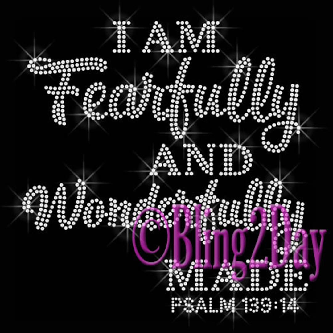I Am Fearfully and Wonderfully Made - NEW Big Clear Wording Letters ...