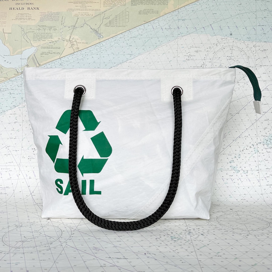 Recycled Sail Tote With Recycle Symbol - Etsy