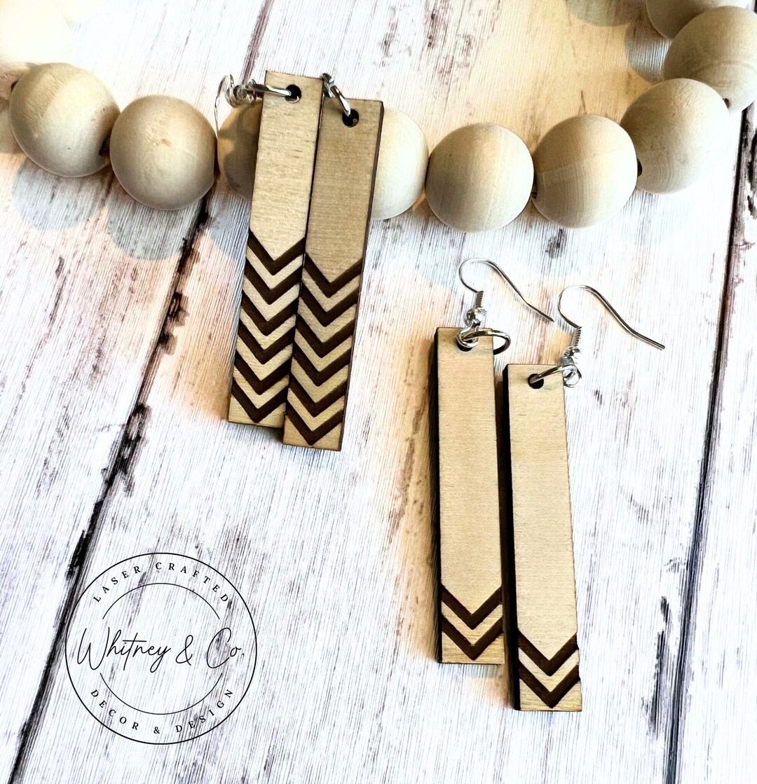 Chevron Bar Dangle Earring SVG Laser Cut File | Glowforge SVG | Laser ...