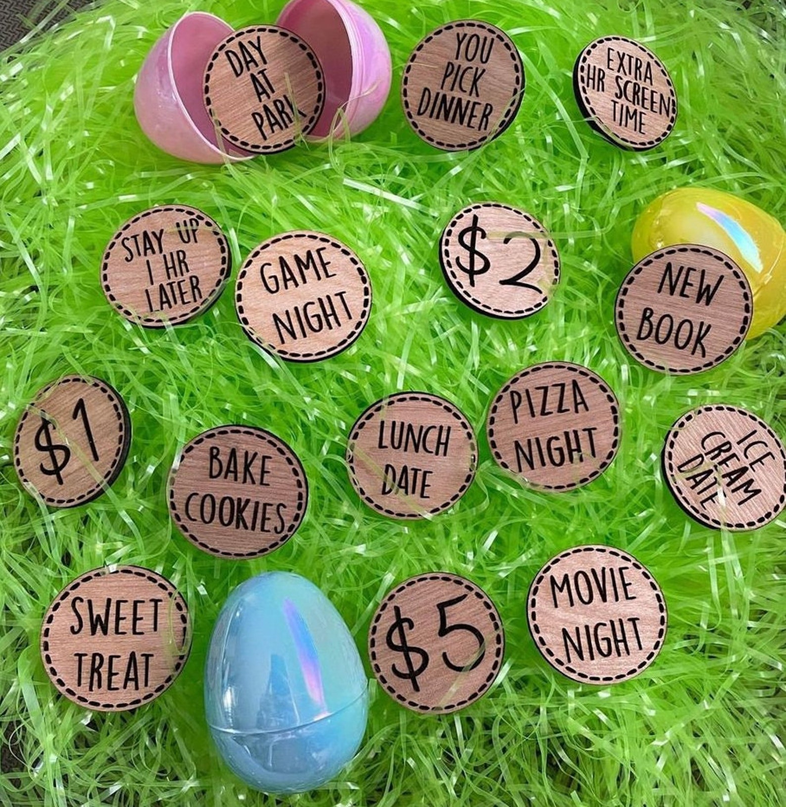 Easter Reward Tokens Svg Cut File Easter Egg Basket Prizes Coins Bunny ...