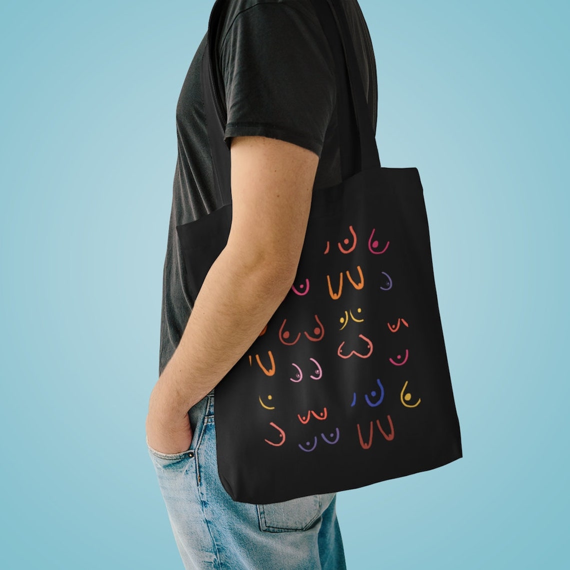 Boobs Cotton Tote Bag Boob Tote Bag Boob T Feminist Etsy