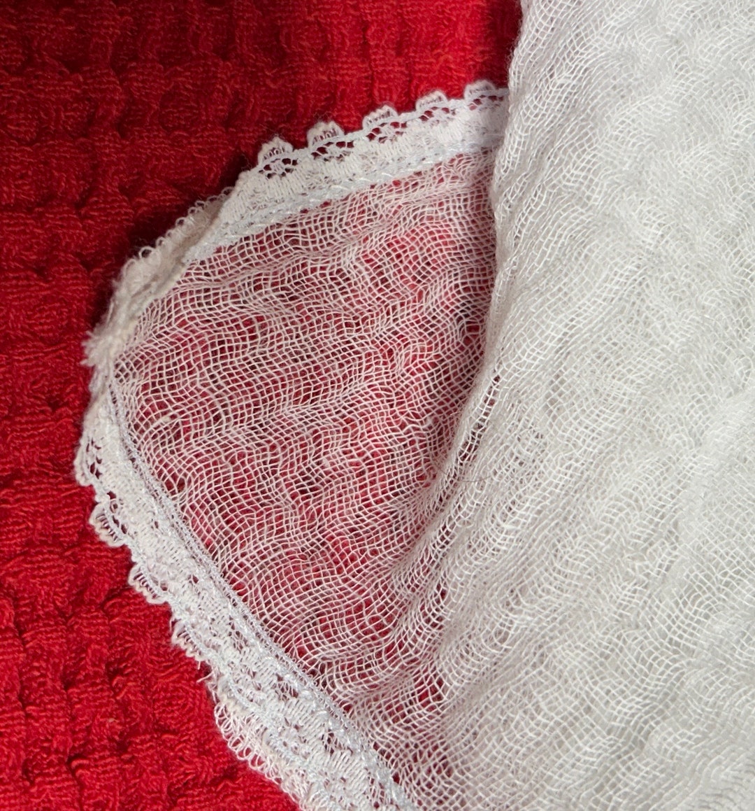 Fichu, Scarf, Modesty Piece. 1800s Sunscreen. 38 X 38 Pale Blue Edged ...