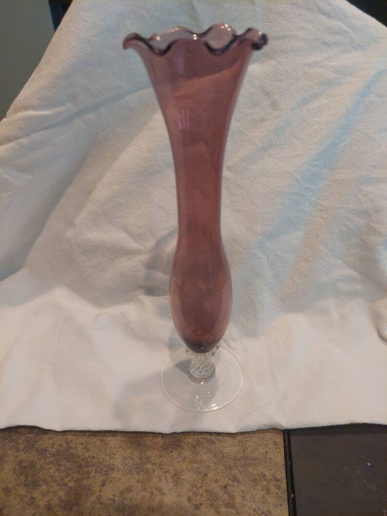 Cranberry Glass Fluted Bud Vase. - Etsy