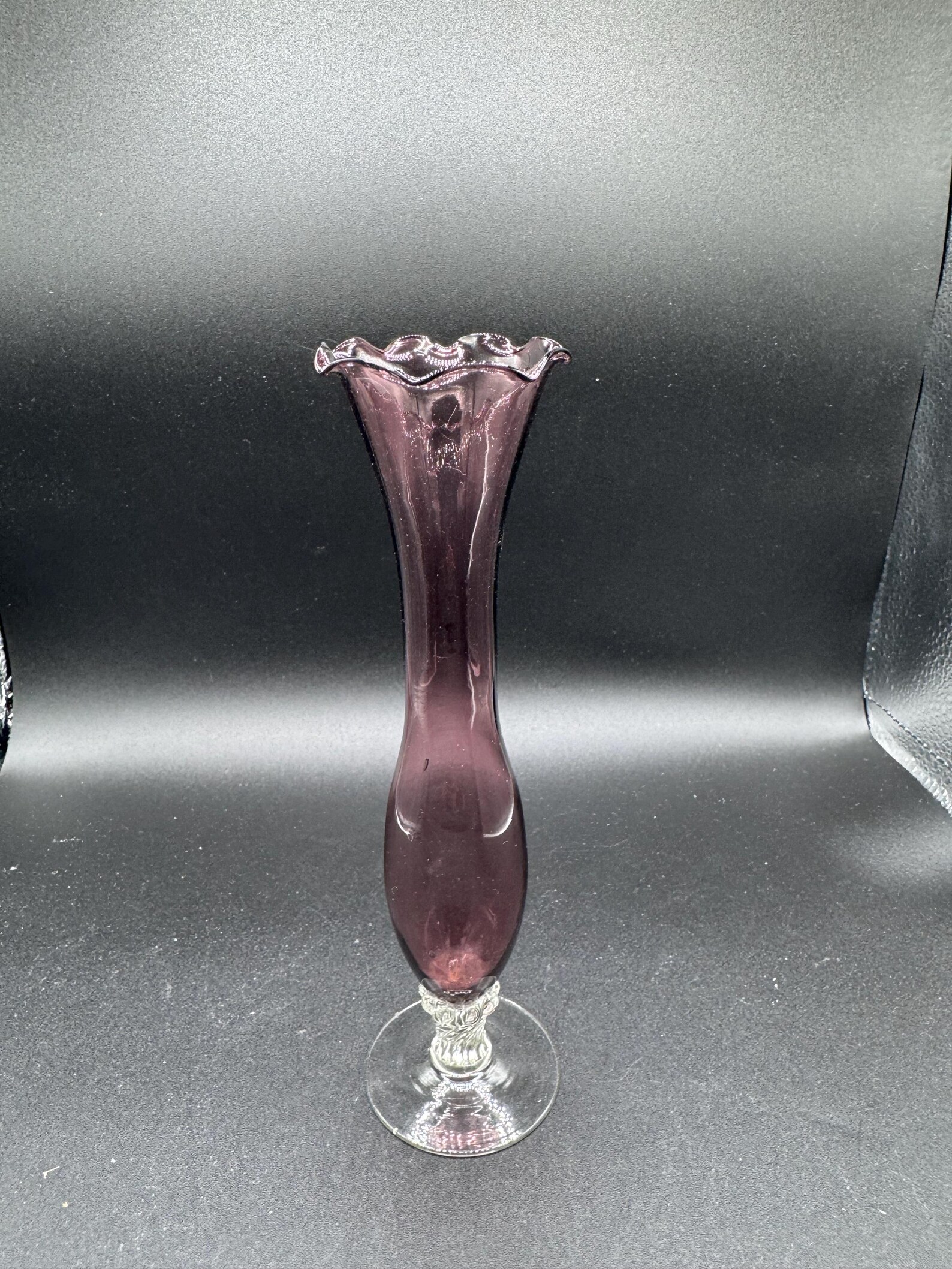 Cranberry Glass Fluted Bud Vase. - Etsy