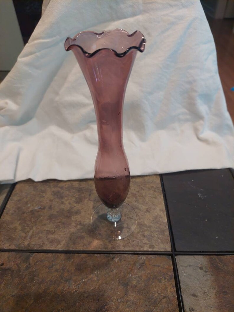 Cranberry Glass Fluted Bud Vase. - Etsy