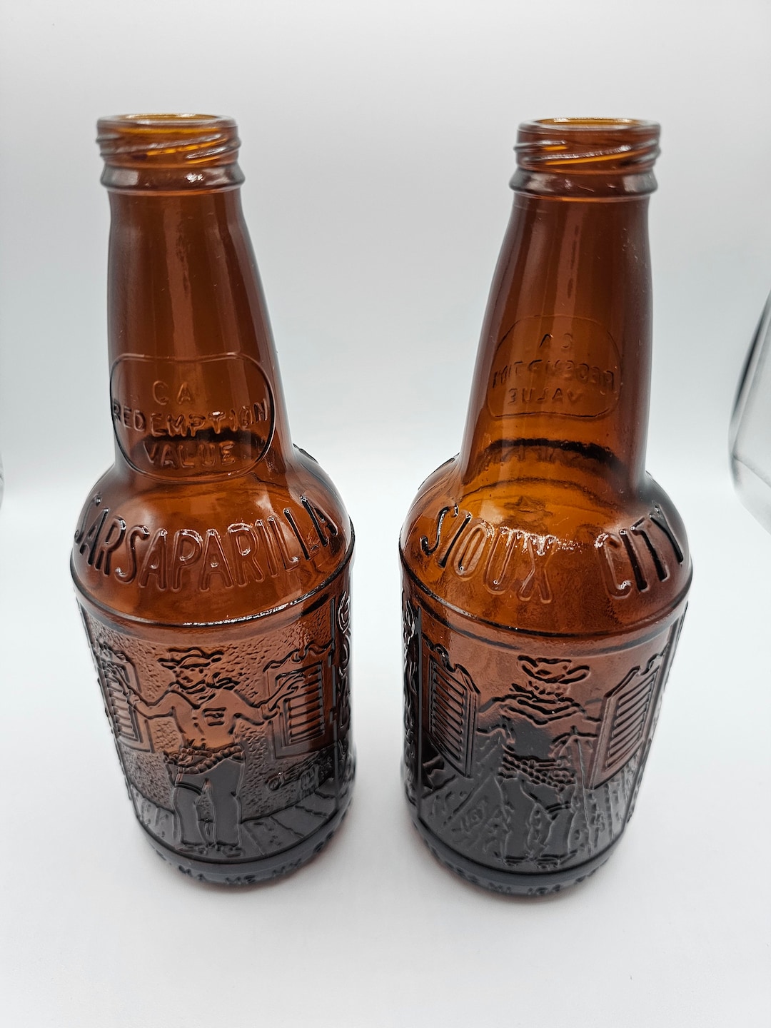 Two Souix City Brown Sarsaparilla Soda Bottle - Etsy