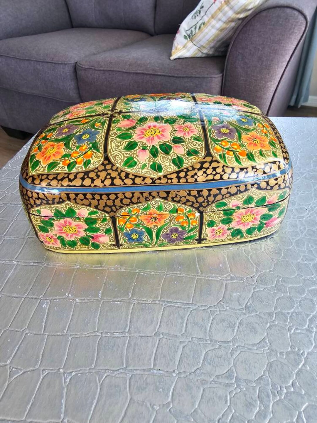 Kashmir Lacquer Had Painted Box. Y - Etsy
