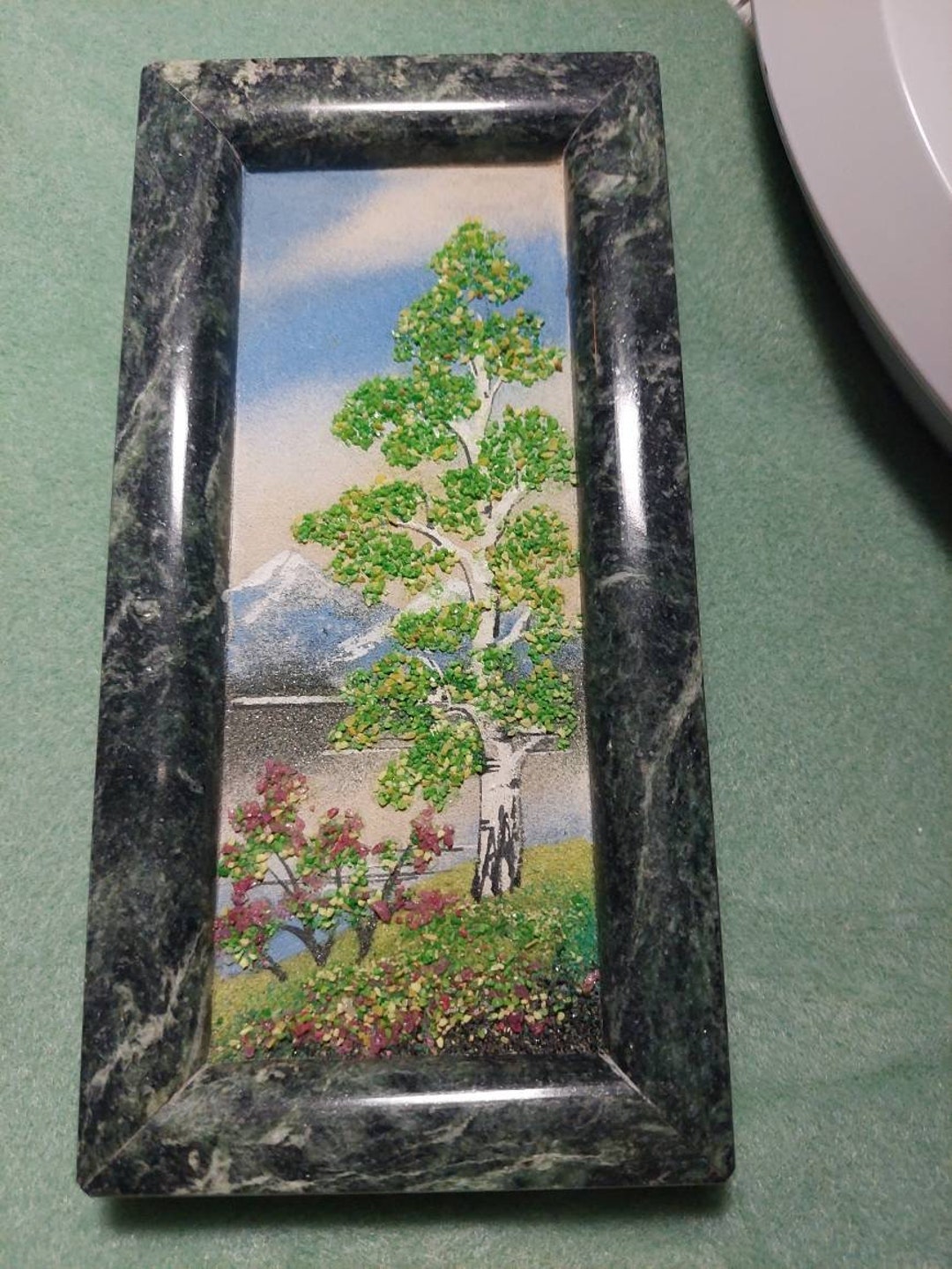 Antique Soviet Painting on Marble With Jade Frame. - Etsy