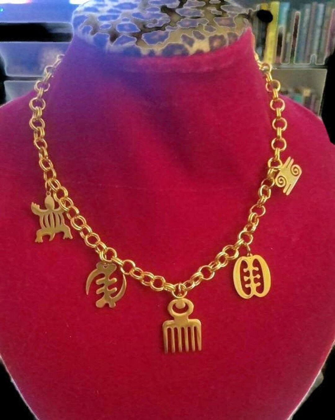 5 Gold-plated Adinkra Symbols on a 18 Inch Chain Necklace - Etsy