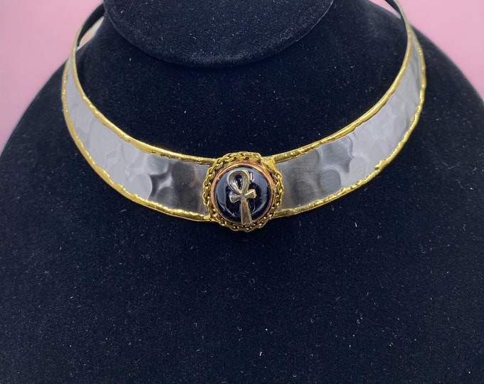 Choker With Ankh on a Black Onyx Gemstone. #ancient Egyptian # ...