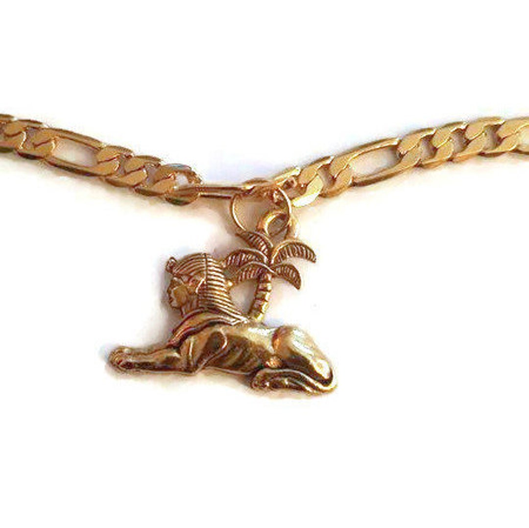 Sphinx Charm on a Gold Plated Stainless Steel Bracelet - Etsy