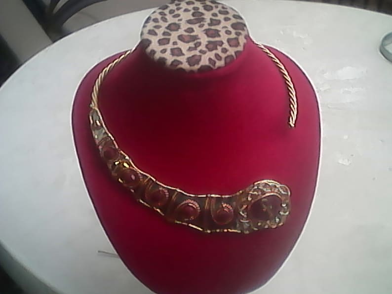 Ankh Choker W/ 6 Ruby Agate Gemstones. ancientegyptian - Etsy