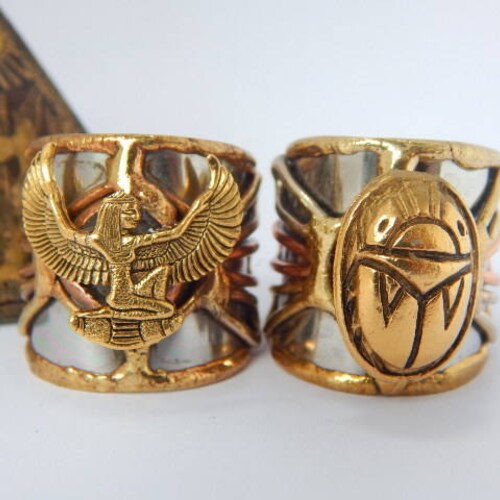 Ankh & Eye of RA Ancient Egyptian Charm Rings. | Etsy