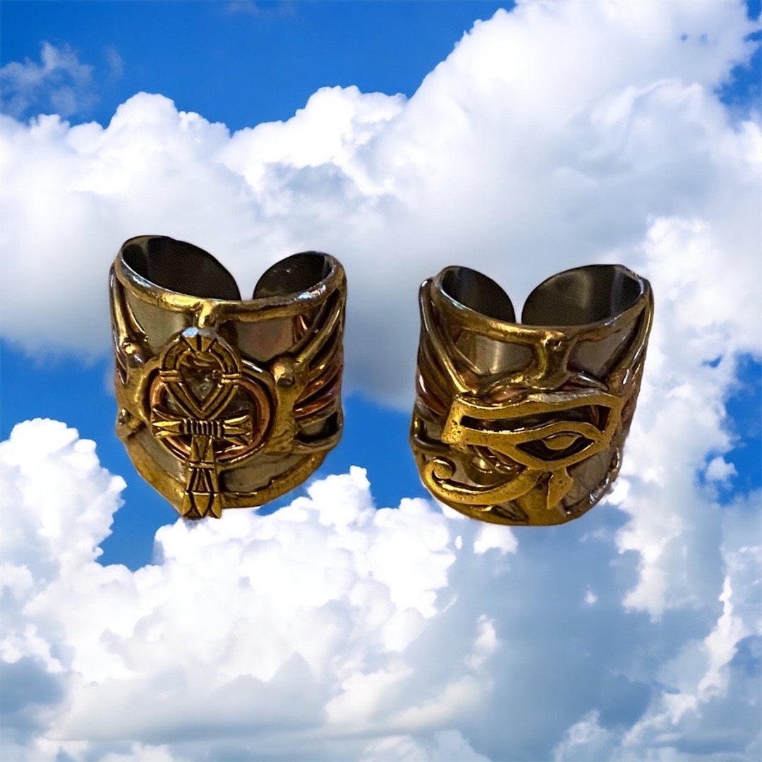 Ankh & Eye of RA Ancient Egyptian Charm Rings. #straightpathjewelry # ...