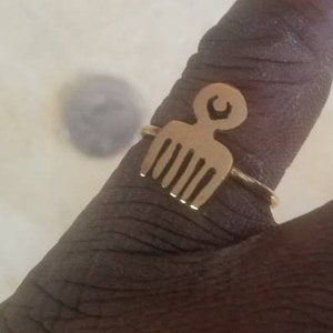 Brass-plated Adinkra Symbol Cuff Ring DUAFE wooden - Etsy