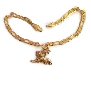 Sphinx Charm on a Gold Plated Stainless Steel Bracelet - Etsy