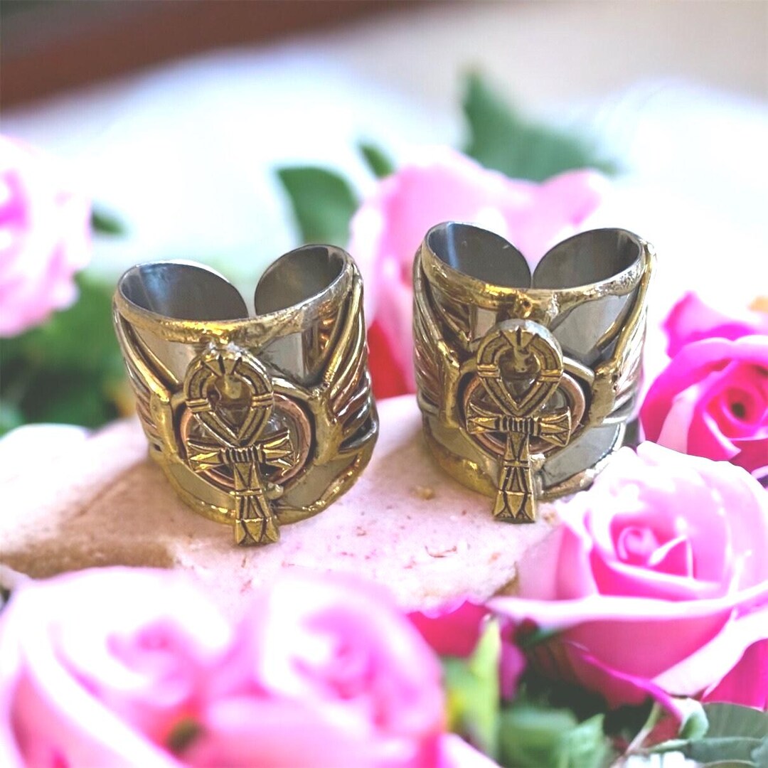 2 Ankh Cuff Rings. Ancient Egyptian Jewelry! #ankh # ...