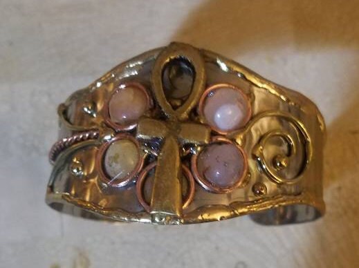 Egyptian Kemetic Jewelry Ancient Egyptian Ankh Earth colored stones Afrocentric