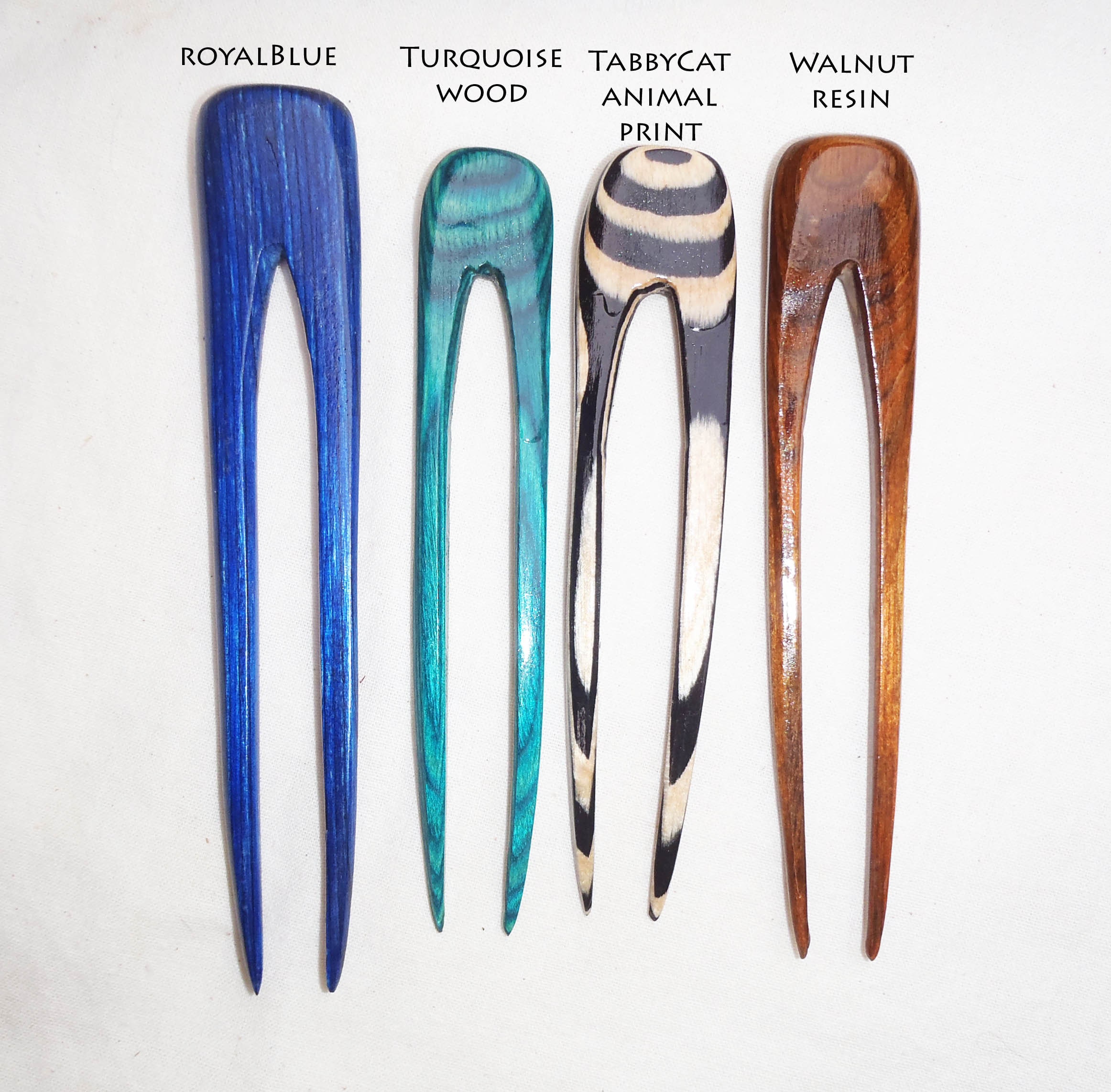 2 Prong Wooden Hair Comb Fork Choose Length Hand Shaped of - Etsy