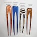 3 Prong Wooden Hair Comb Fork, Select Length & Color, Hand Shaped of ...