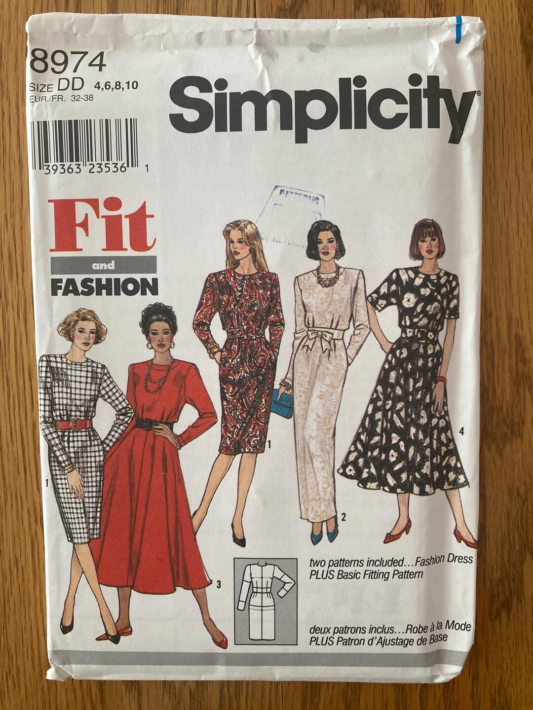 Vintage 1999 Simplicity Dress Pattern 8974 / Vintage Sewing Pattern ...