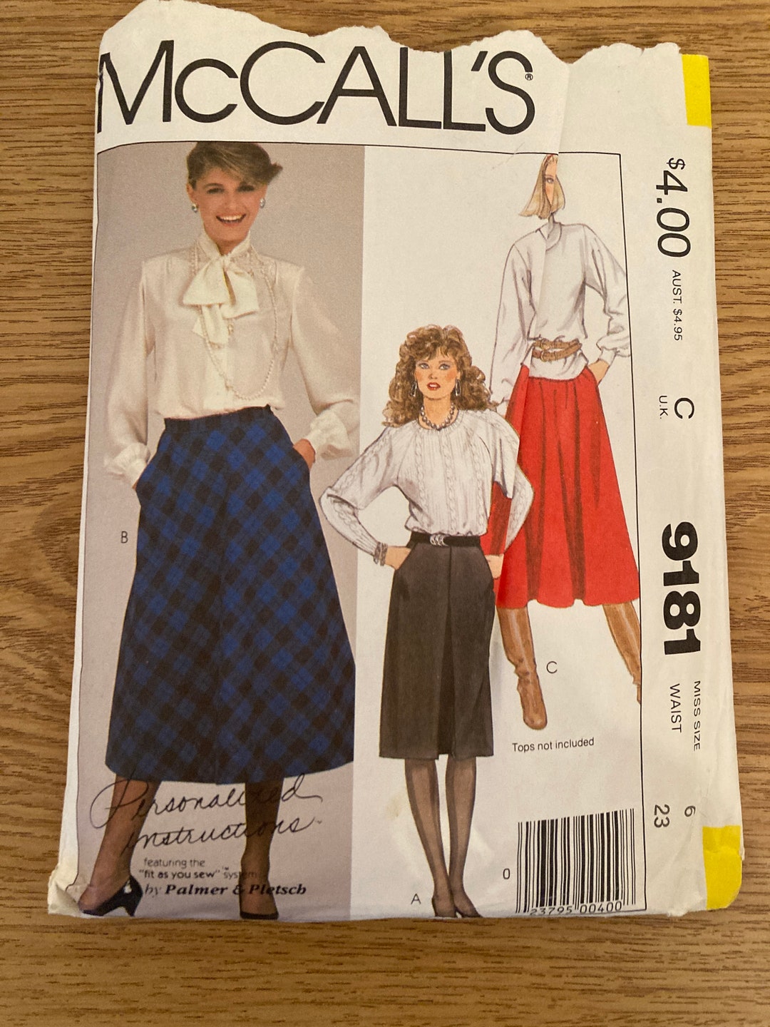 Vintage Mccall's Skirt Pattern / Vintage 1980's Sewing Pattern ...