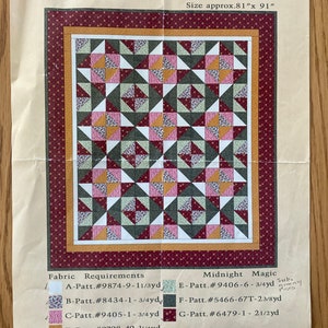 Midnight Magic Quilt Kit: 81x91 Inch Quilter's Collectibles With ...