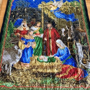 Christmas Nativity Quilt / 42 X 34.5 Christmas Quilt / Nativity Decor ...