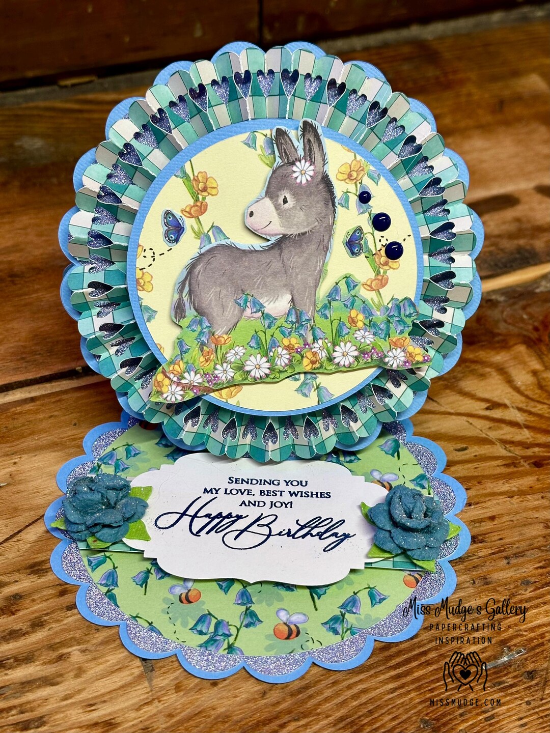 Rosette Easel Card SVG Cut File | Unique Easel Card With 5
