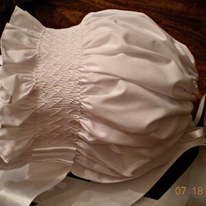 Smocked Bonnet, White With White Smocking Design, Made to Order - Etsy