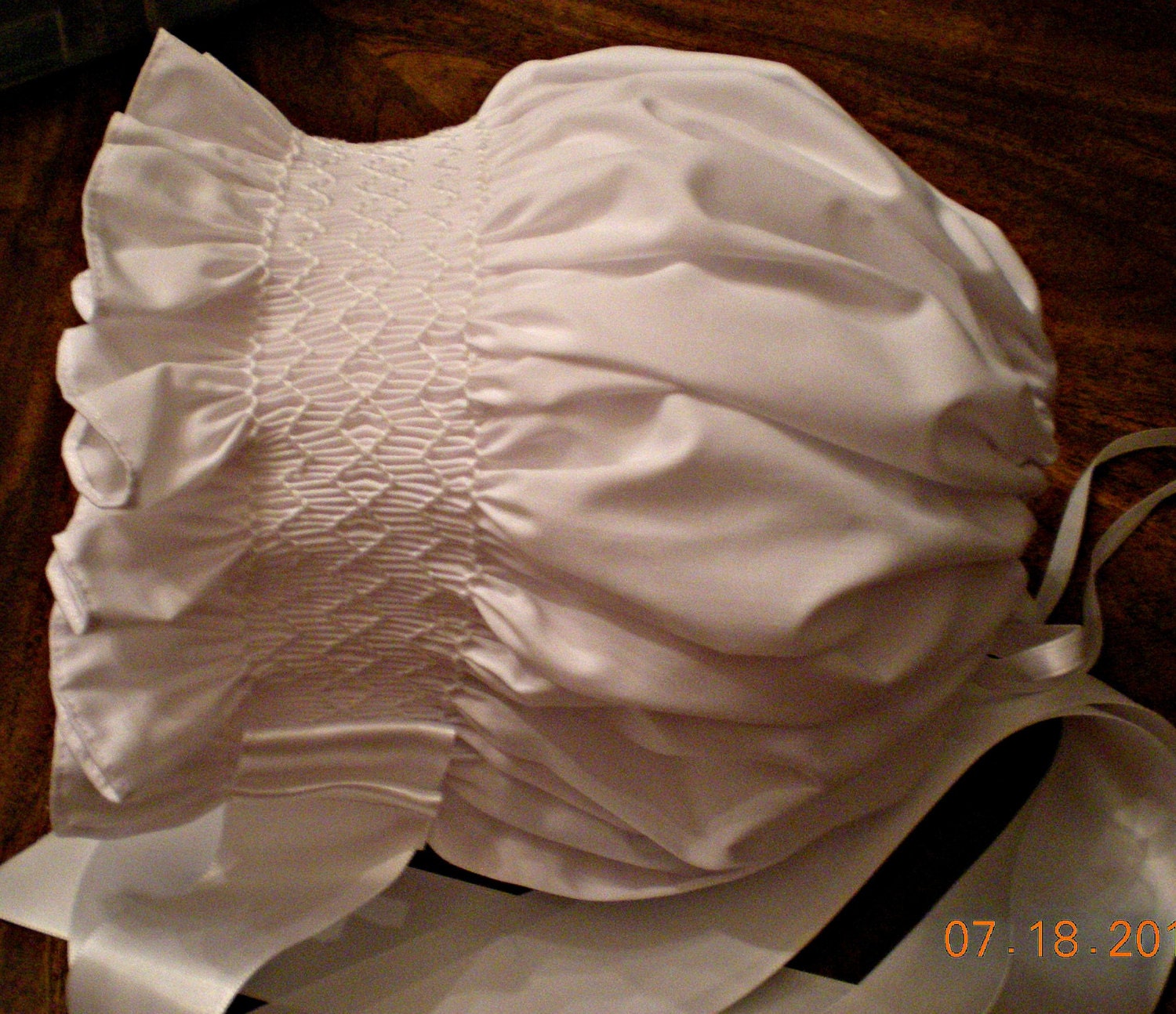 Smocked Bonnet, White With White Smocking Design, Made to Order - Etsy