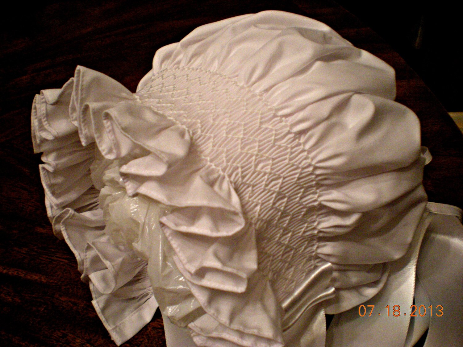 Smocked Bonnet, White With White Smocking Design, Made to Order - Etsy