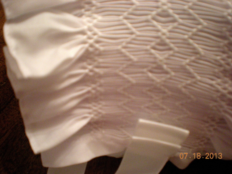 Smocked Bonnet, White With White Smocking Design, Made to Order - Etsy