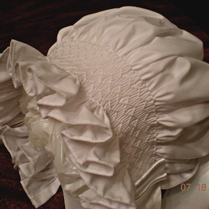 Smocked Bonnet, White With White Smocking Design, Made to Order - Etsy