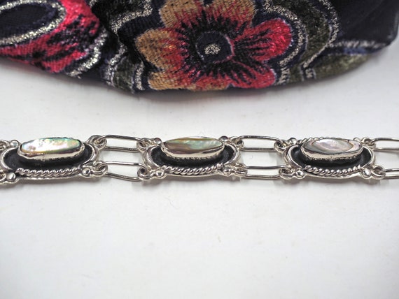 Vintage Mexican Alpaca ABALONE Shell & Sterling Silve… - Gem